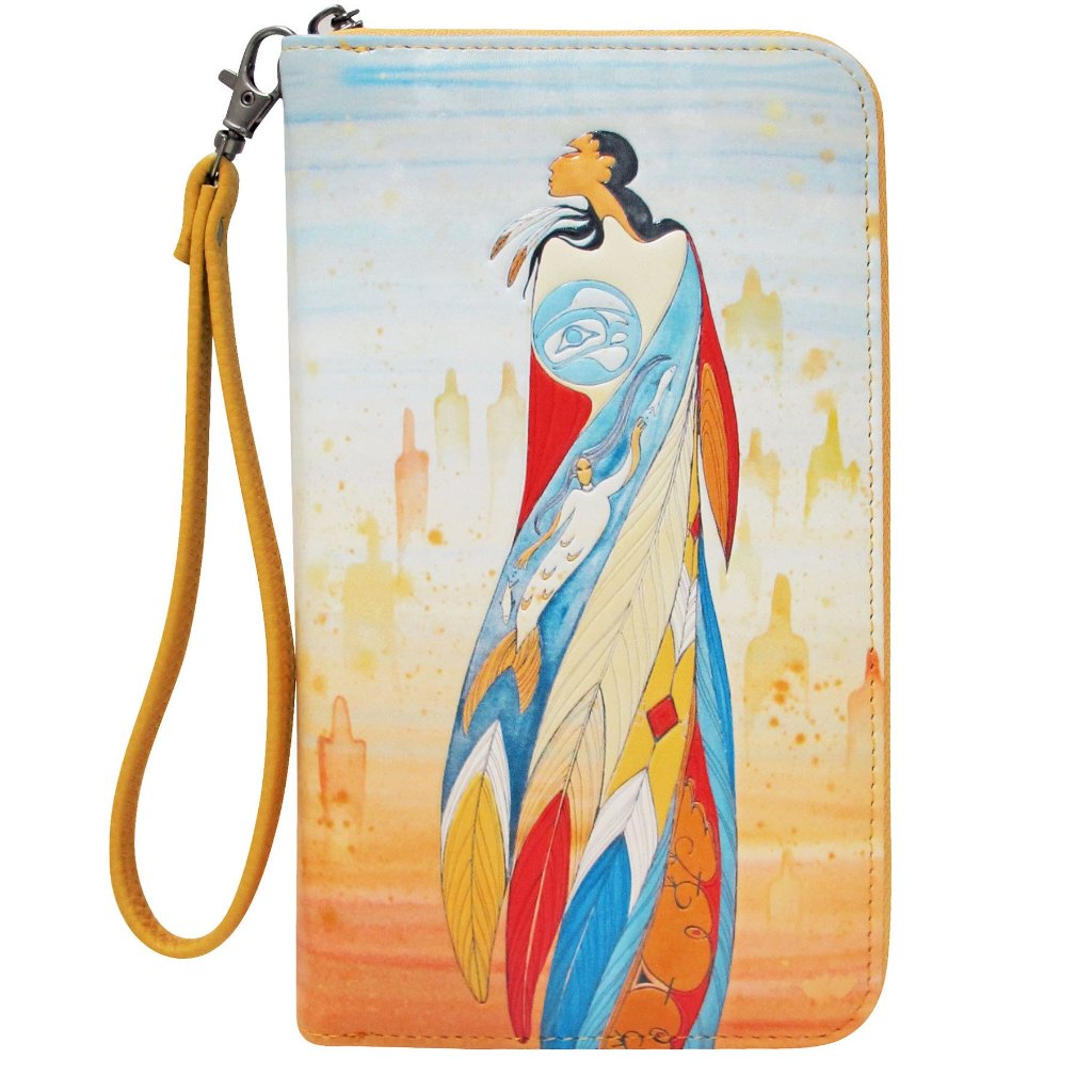 Native Sioux Artist Maxine Travel Wallet with Detachable Wrist Strap ...
