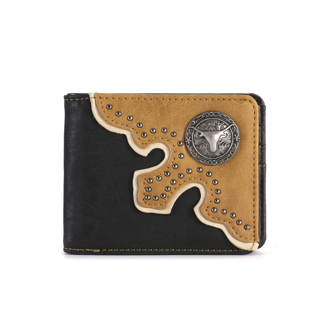Western-Style Men's Bifold PU Leather Wallet – Moccasins Canada