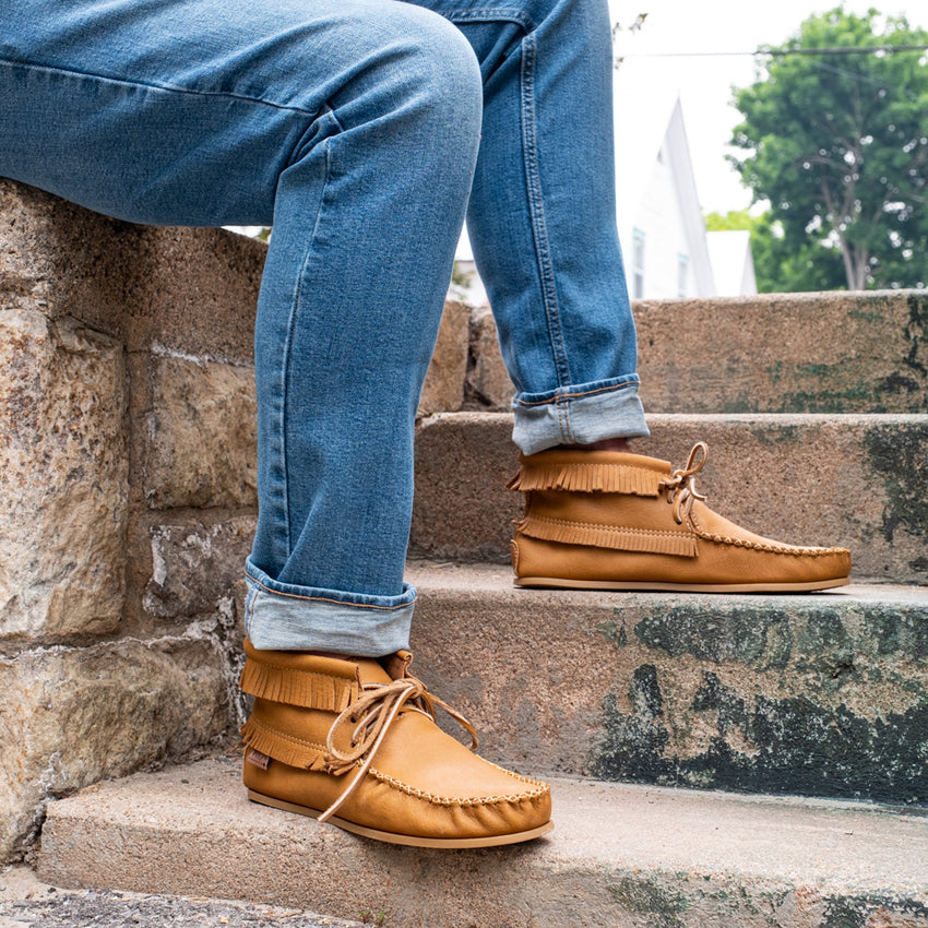 Men's Native American Style Leather Moccasin Boots Handmade In Canada ...