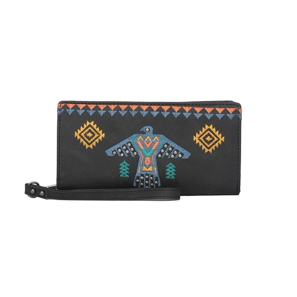 Wrangler Embroidered Aztec Thunderbird Fringe Collection Wallet ...