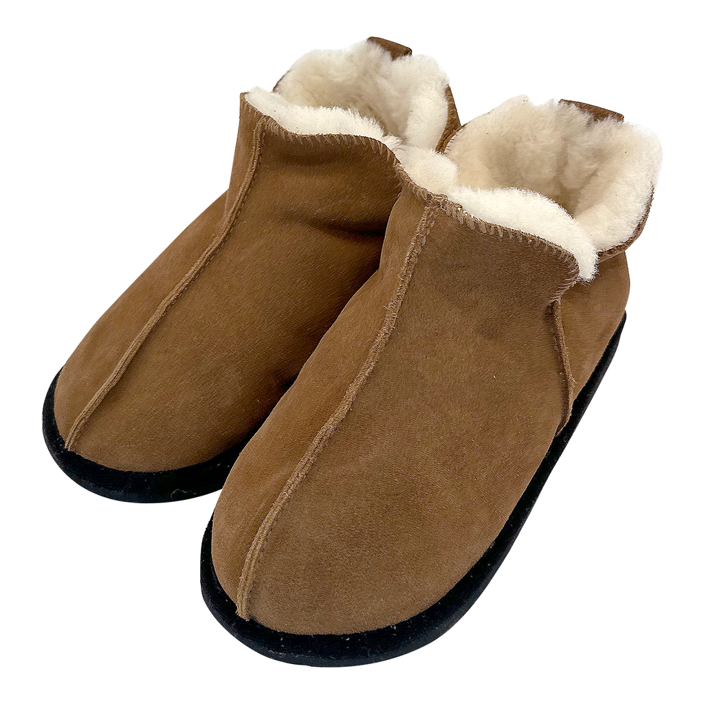 Unisex Hard Sole Ankle-High Sheepskin Slippers for Men & Women ...