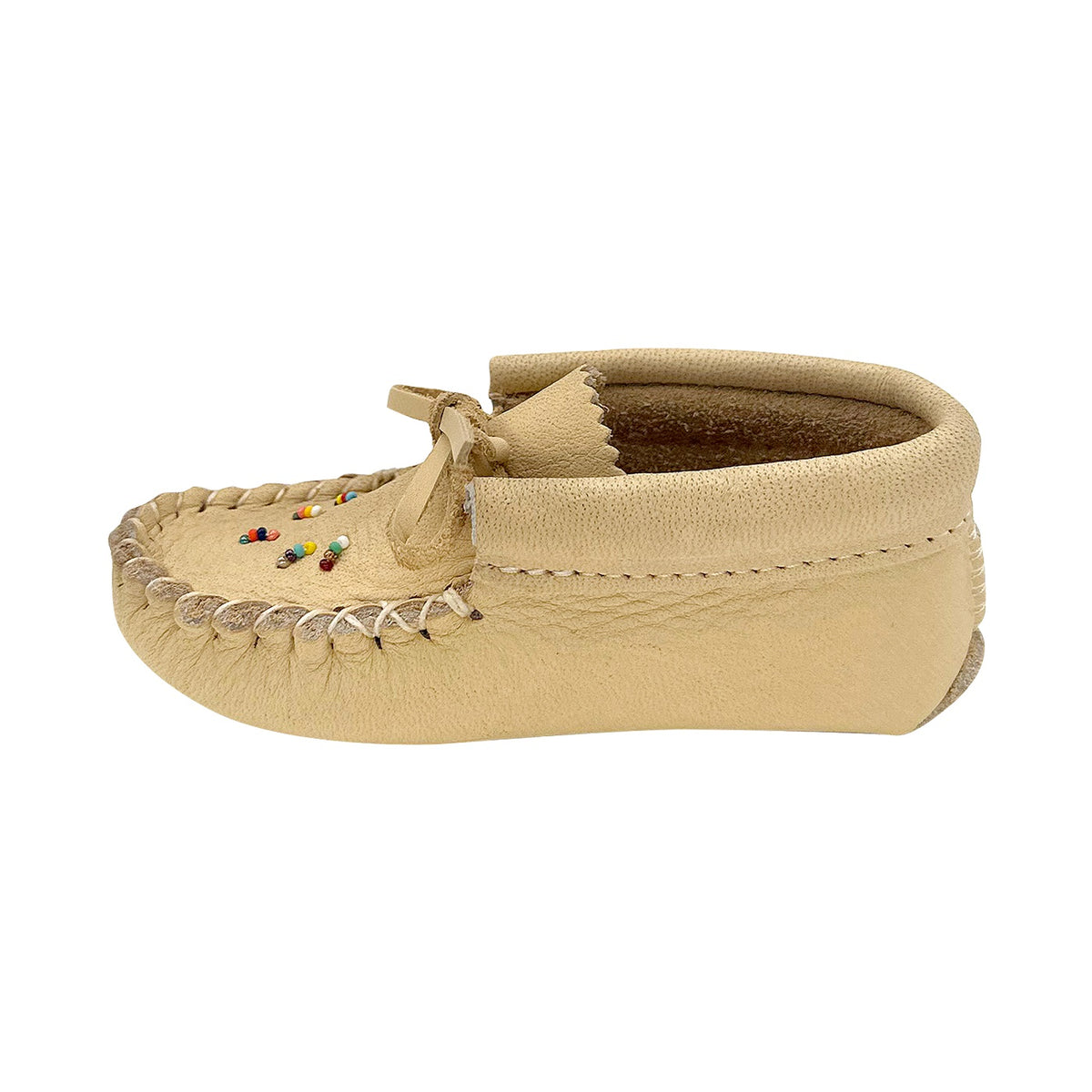 Children's Genuine Moose Hide Beaded Soft Sole Moccasin Slippers ...