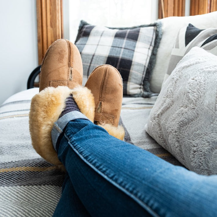 Genuine Canadian Handmade Women's Sheepskin Soft Sole Indoor Slippers ...