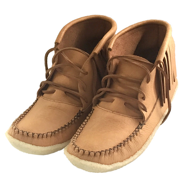 Men's Authentic Genuine Moose Hide Leather Moccasin Style Ankle Boots ...