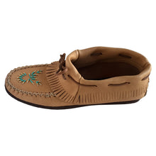 Women's Genuine Moose Hide Leather Beaded Ankle High Moccasin Shoes ...