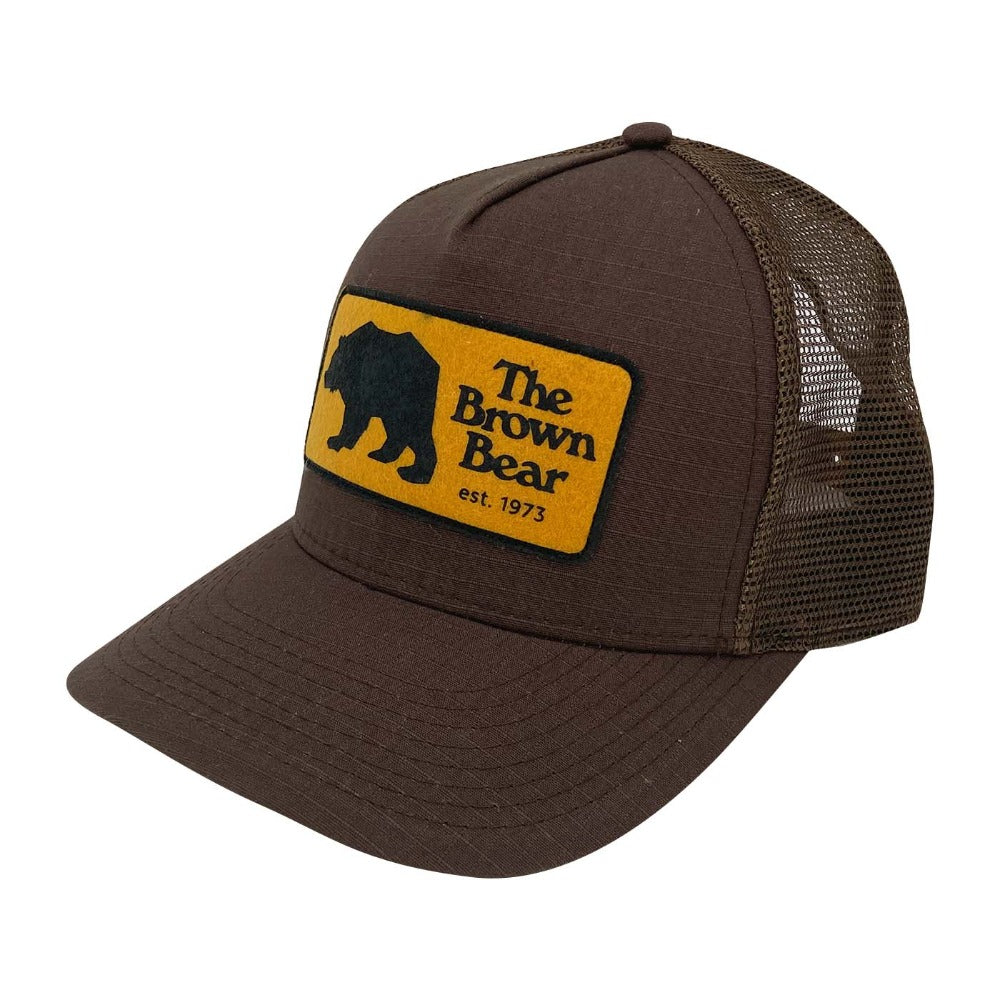 'The Brown Bear' Merch High Crown Trucker Hat with Woven Label ...