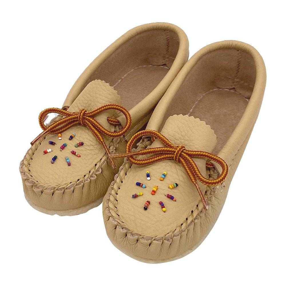 Child Sizes Genuine Leather Authentic Native American Moccasin Shoes ...