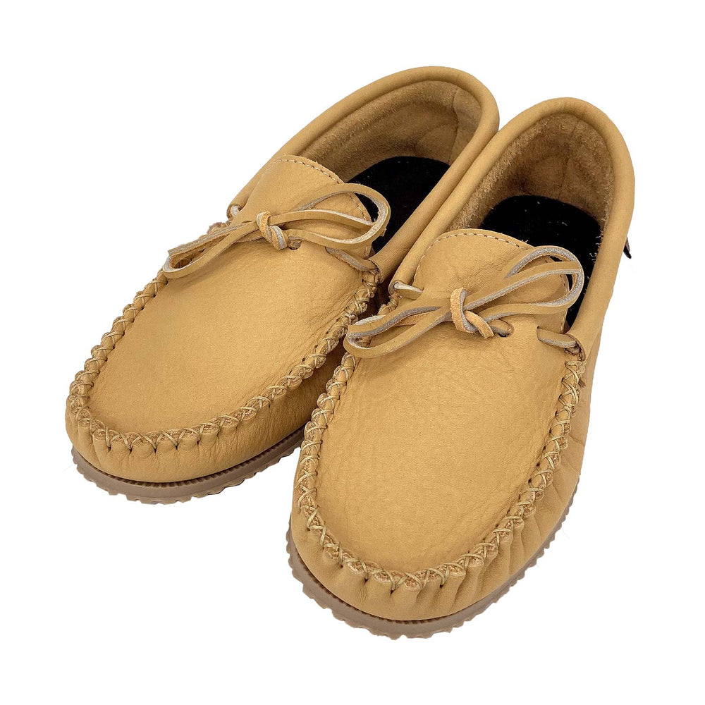 Men's Genuine Moose Hide Leather Cream Colored Loafer Moccasin Shoes ...
