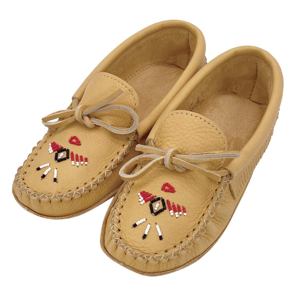 Women's Soft Sole Genuine Moosehide Leather Fringed Moccasin Slippers ...